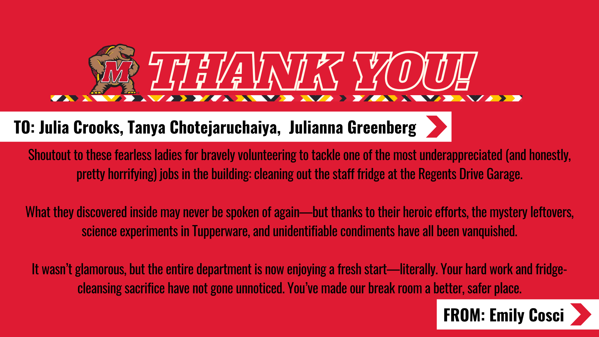 Send a Shout Out or Thank You! | Division of Administration